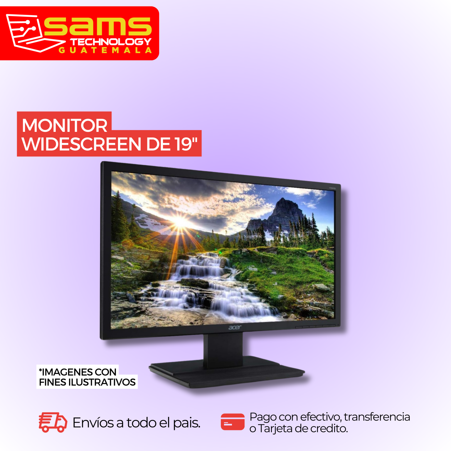 Monitor Widescreen 19" - Sams Guatemala